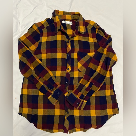 Time and Tru | Tops | Time And True Plaid Shirtsize L 214 10 Rayonin ...